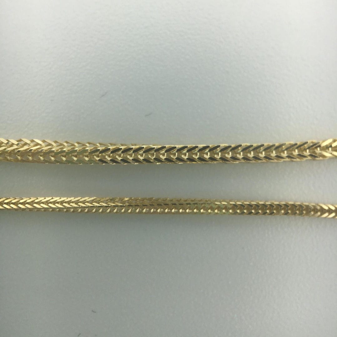 14K Solid Gold Foxtail Chain Necklace, 16-20