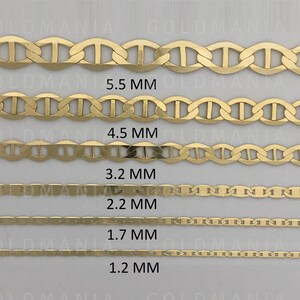 10K Solid Yellow Gold Mariner Chain Necklace 16 to - Etsy