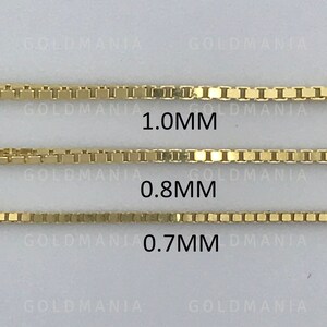 14K Solid Yellow Gold Adjustable Box Chain Necklace (22"-30") - Etsy