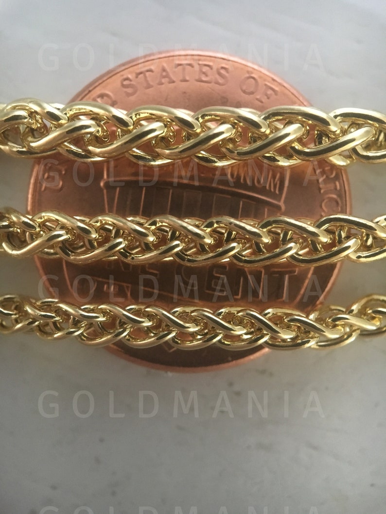 14K Yellow Gold Round Wheat Chain Necklace 16 18 | Etsy