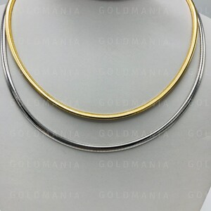14K Solid Gold Omega Necklace, 4MM Thick, Yellow or White Gold - Etsy