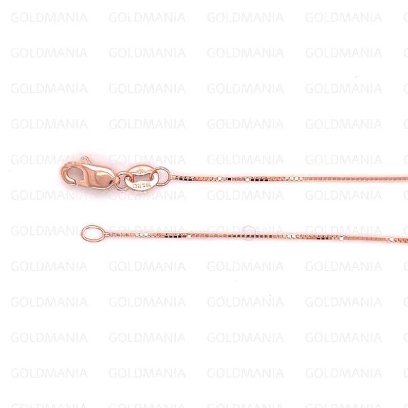 Solid 18K Rose Gold Box Chain Necklace 18 Inch 0.6mm - Etsy
