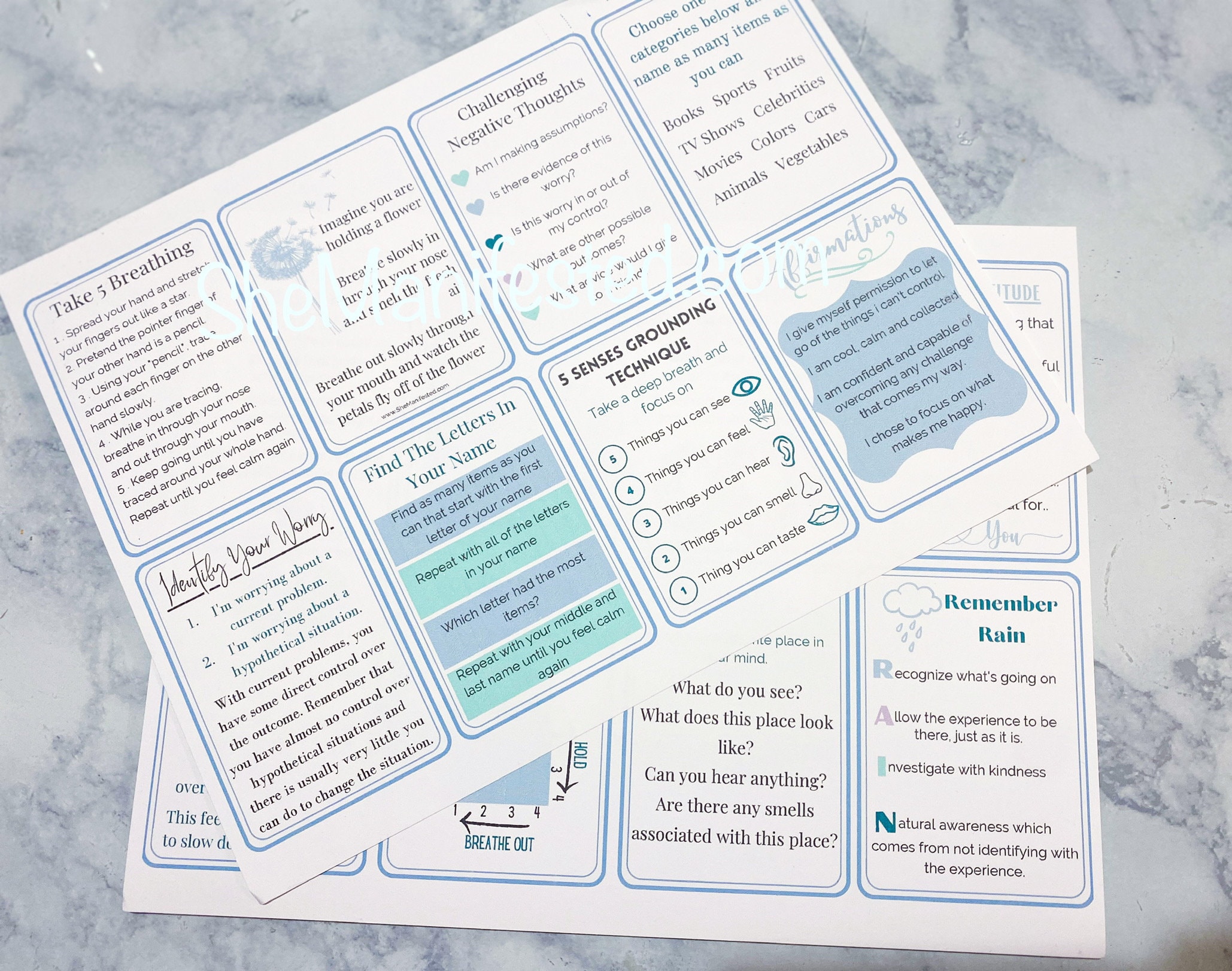 Printable Anxiety Coping Flashcards - Etsy