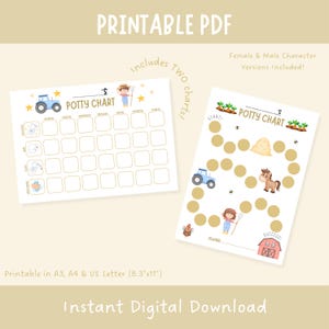 Printable Farm Potty Training Chart | Reward Chart for Toddlers ...