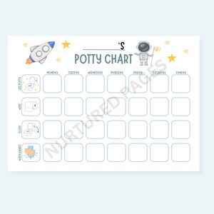 Printable Space Potty Training Chart | Reward Chart for Toddlers ...