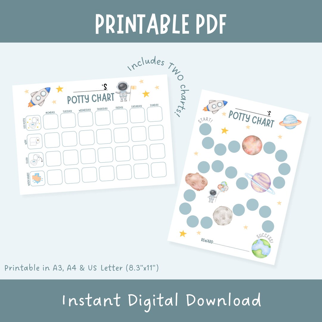 Printable Space Potty Training Chart | Reward Chart for Toddlers ...