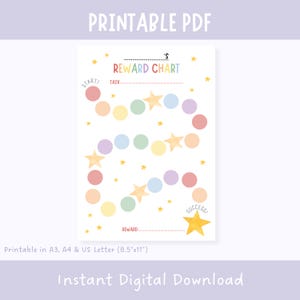 Printable Reward Chart | Pastel Rainbow Behavior Chart for Kids | Task ...