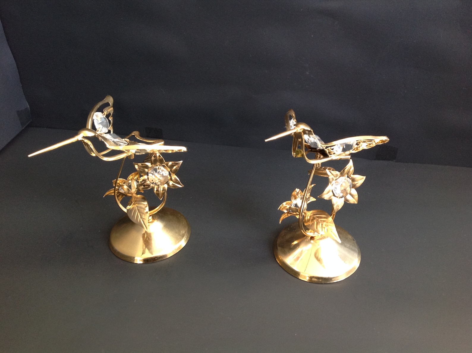 Vintage Austrian Crystal 24K Gold Plated Humming Bird Sun - Etsy