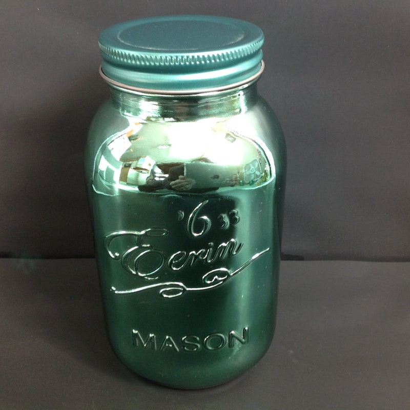 Green Mason Jar - Etsy