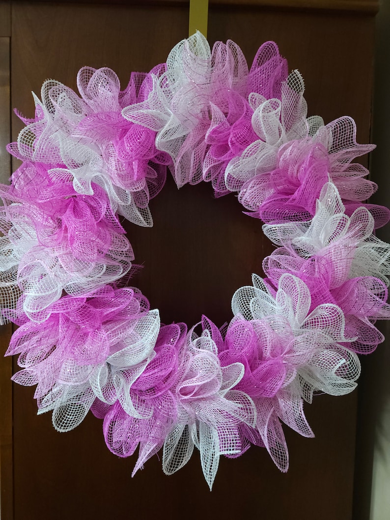 Wreath/centerpiece (dark Pink-light Pink-white) 19" - Etsy
