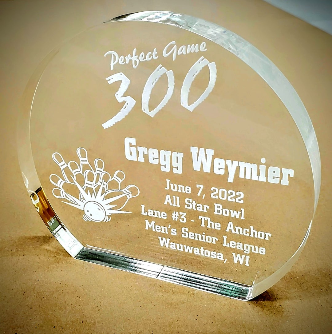 Perfect Game 300 Bowling Award & Trophy - Free Custom Engraving - Etsy