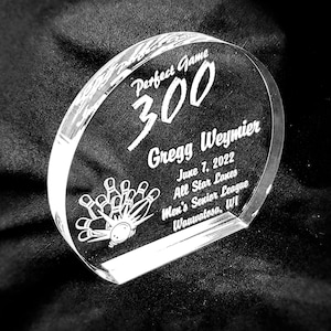 Perfect Game 300 Bowling Award & Trophy - Free Custom Engraving - Etsy