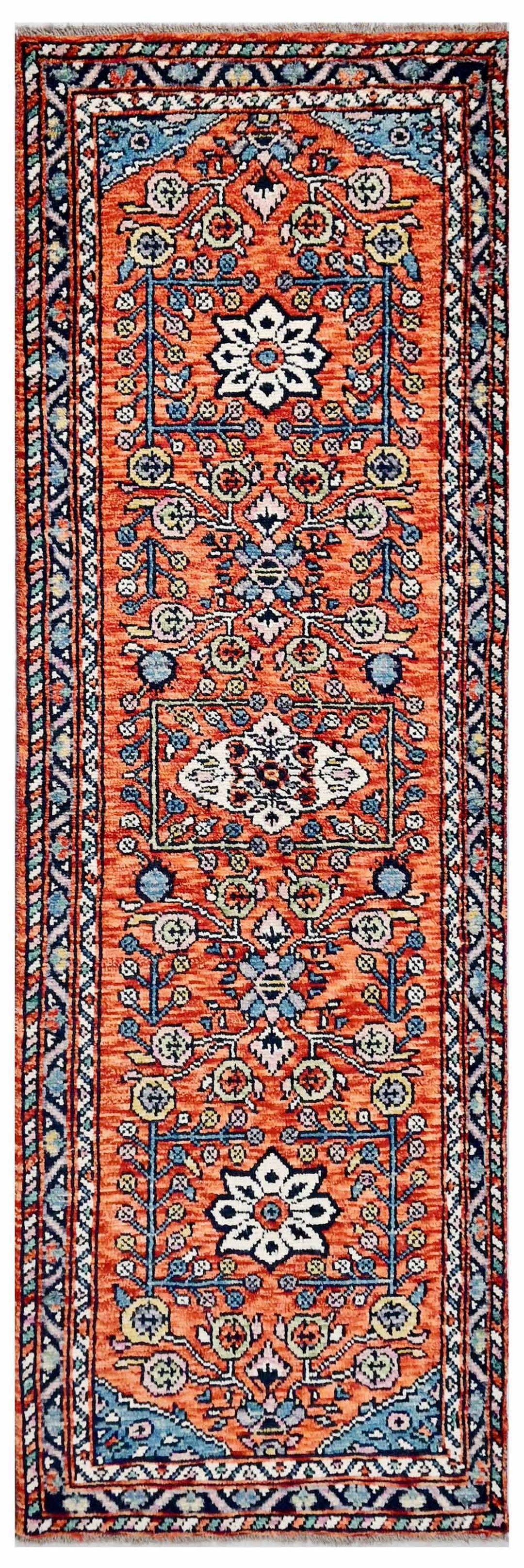 Handmade Afghan Abshar Runner 243cm X 78cm / 8ft X 2ft 6in / Wool ...