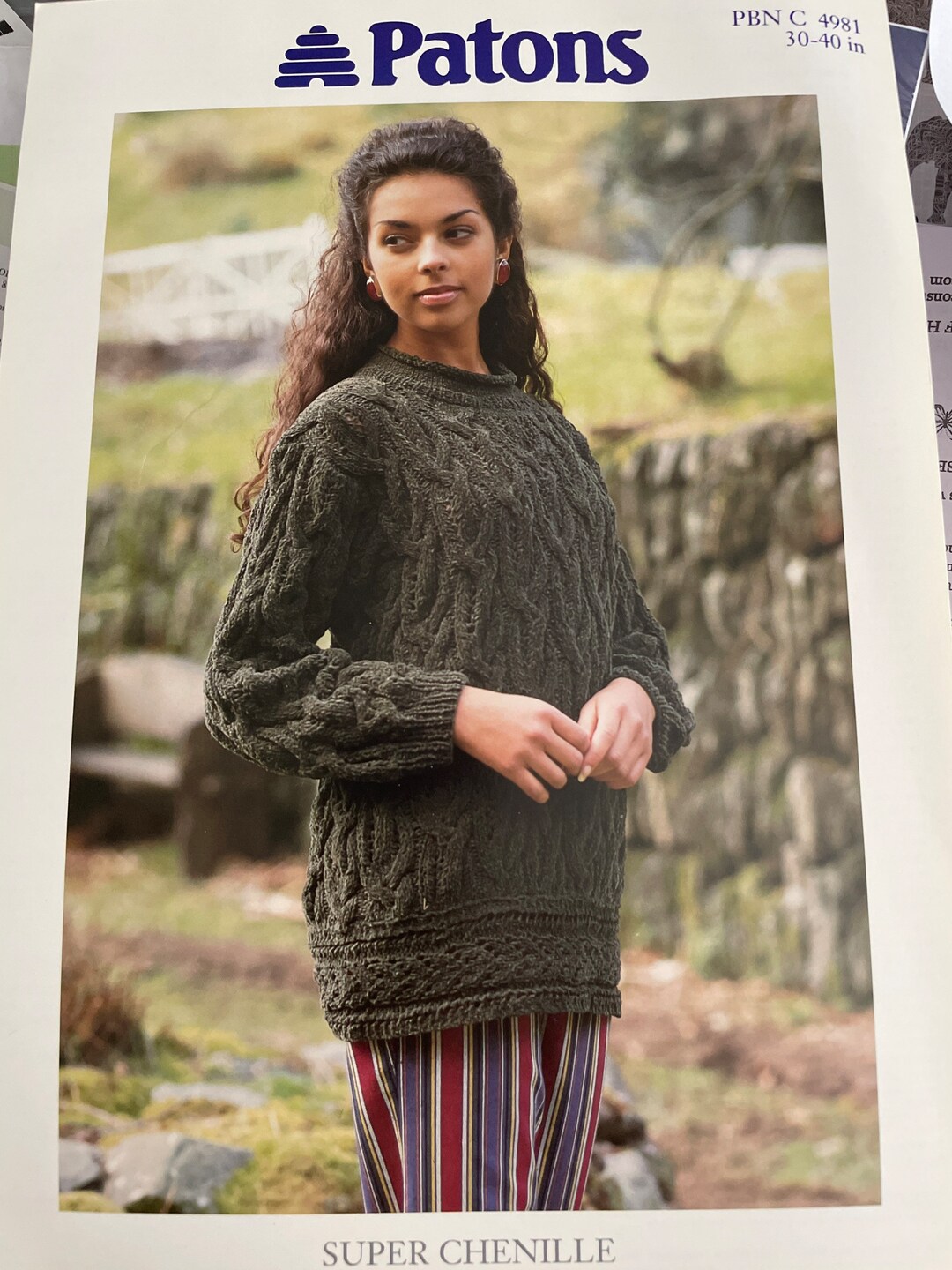Patons Adult Pattern 4981 Ladies Cable Pattern , Tunic Sweater Pattern , Knitting Patterns ...