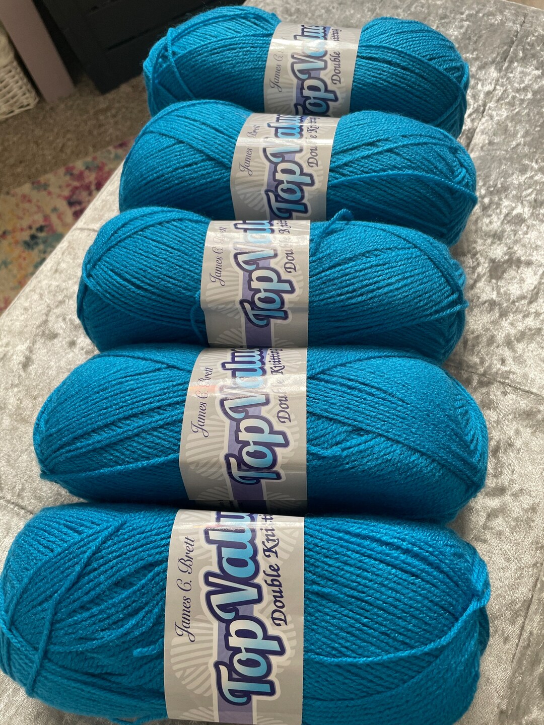Teal Blue DK Yarn: James Brett Top Value, 500g Acrylic Bundle - Etsy