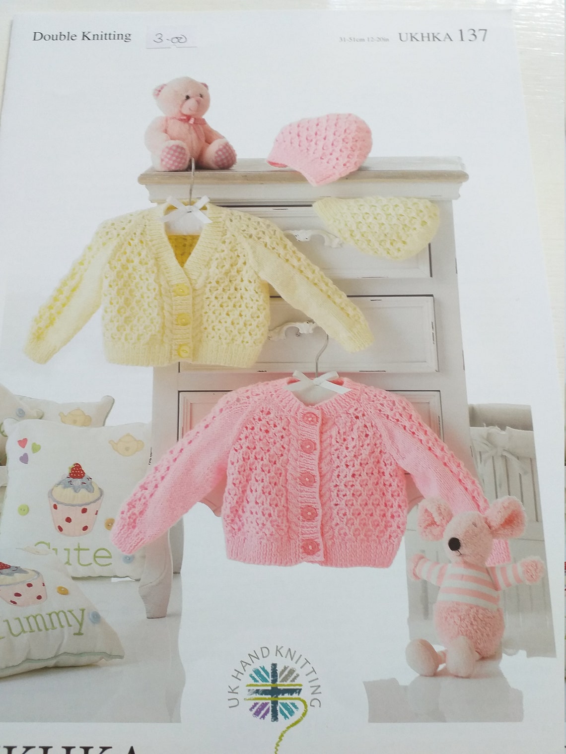 UKHKA Knitting Pattern Baby Hat Pattern baby Cardigan - Etsy