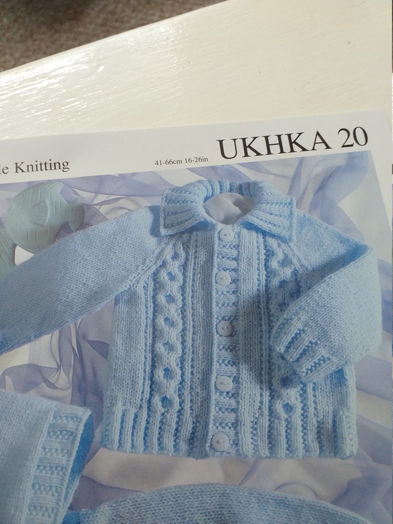 UKHKA Knitting Pattern baby Cardigan Baby Hoody Dk Patterns - Etsy UK