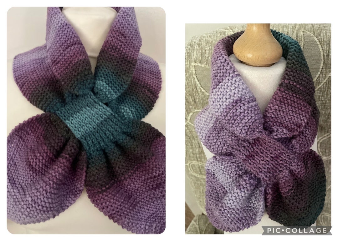 Knitted Miss Marple Vintage Keyhole Neck Scarf ,1940’s Petal Scarf ...