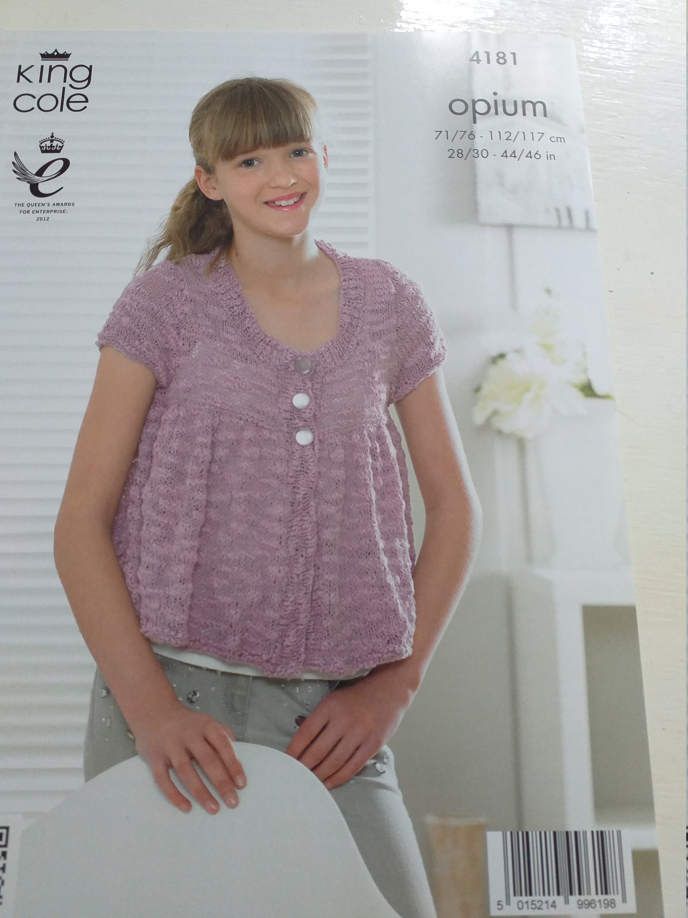 King Cole Opium Textured Yarn Smock Tops Knitting Pattern - Etsy