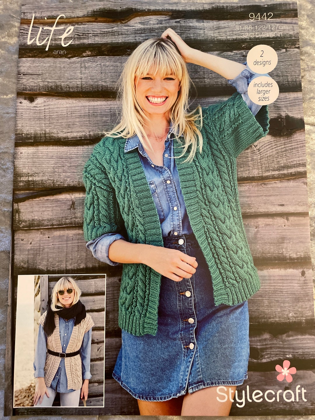 Style Craft Life Aran Cardigan Knitting Patterns 9442 , Larger Size ...