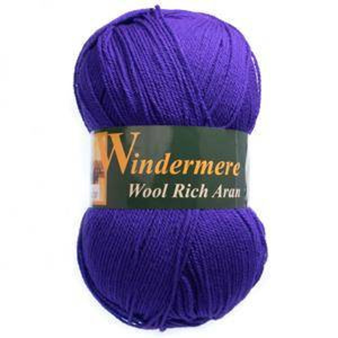 Windermere Wool Rich Aran , 400g Balls Aran , Purple Aran Wool , Shade ...