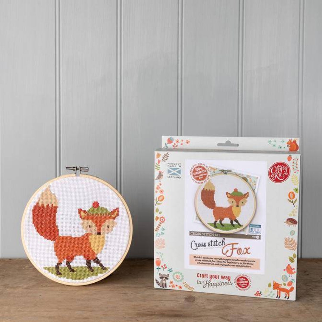 Fox Beginners Cross Stitch Hoop Art Craft Kit X Stitch Kit Sewing Craft ...