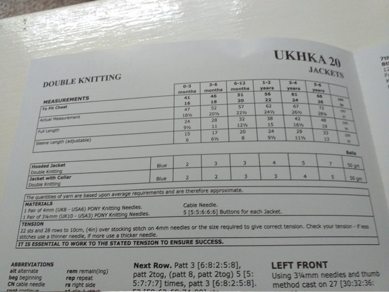 UKHKA Knitting Pattern baby Cardigan Baby Hoody Dk Patterns - Etsy UK