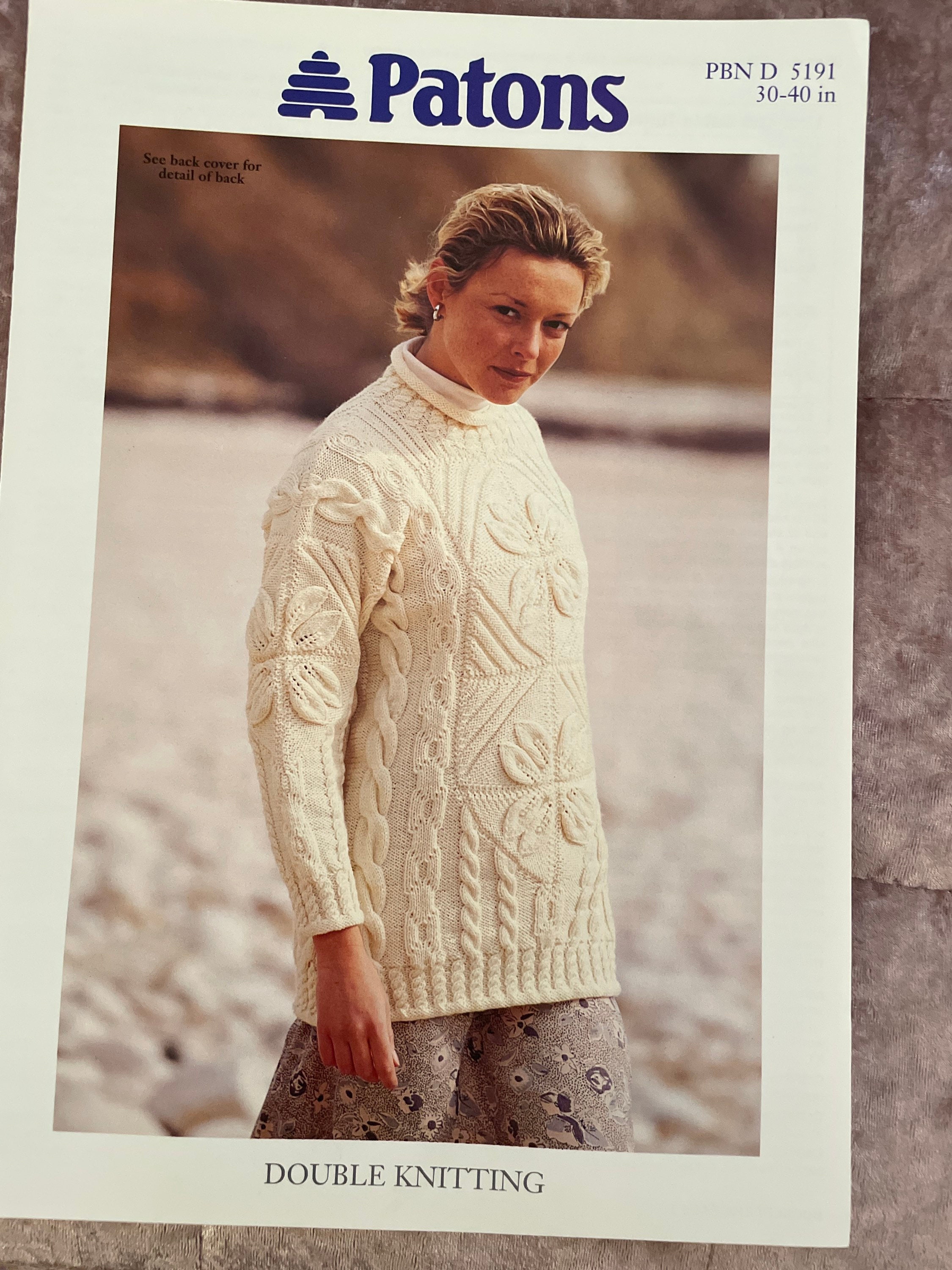 Patons Adult Pattern 5191 Ladies Cable Pattern Casual - Etsy