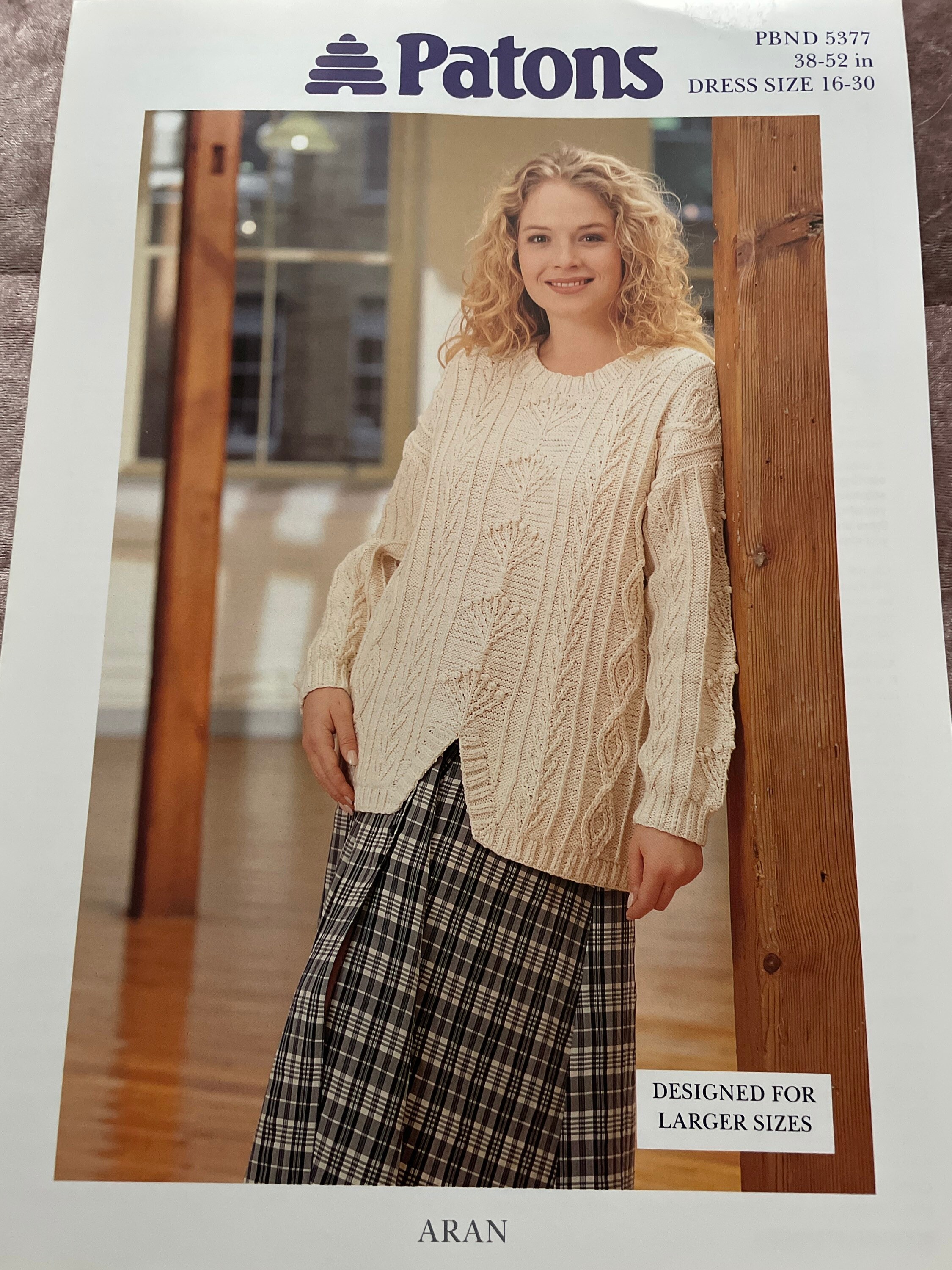 Patons Adult Pattern 5377 Ladies Cable Pattern Tunic | Etsy UK