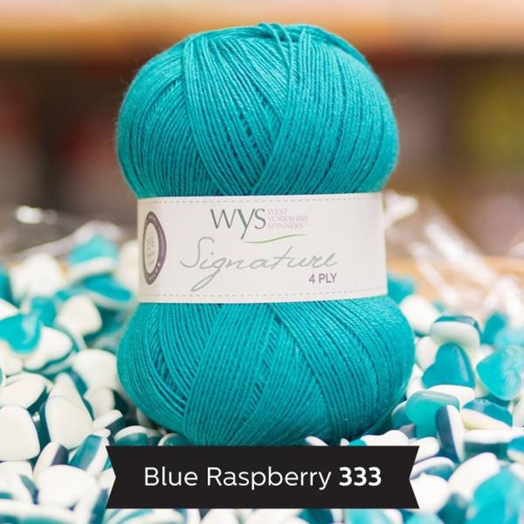 WYS Signature 4 Ply Sock Knitters 75% Wool Blue Raspbery , Sock Wool ...