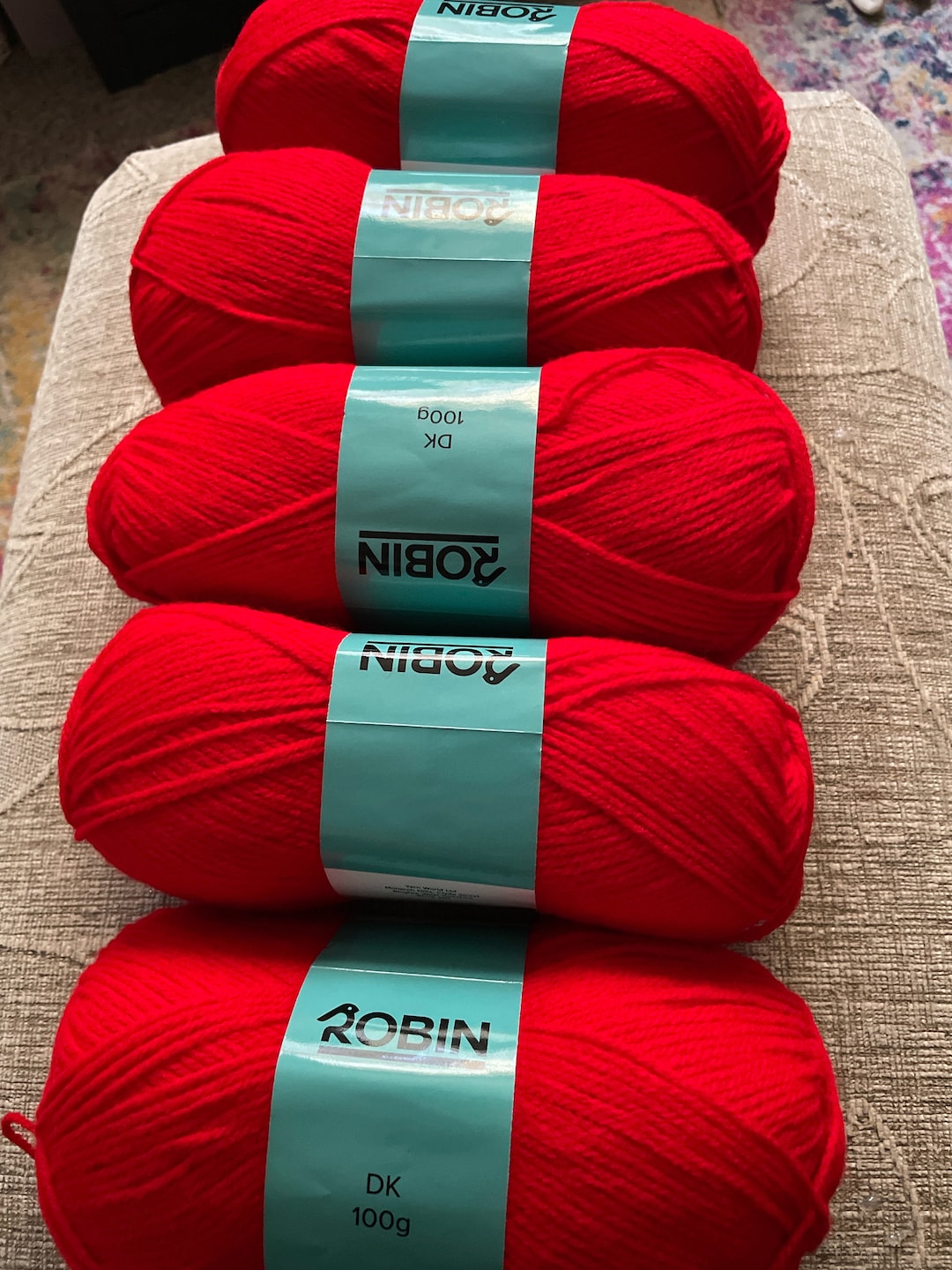 500g Robin Red Double Knitting Yarn Pack , Dk Knitting Yarn , Crochet ...