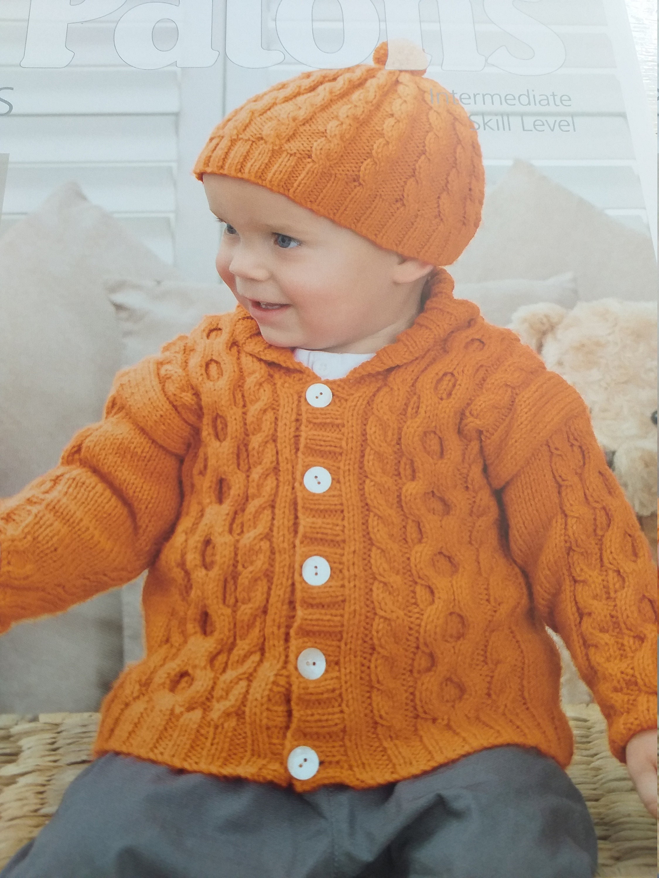 Patons baby patterns childs cardigan childs aran cardigan | Etsy