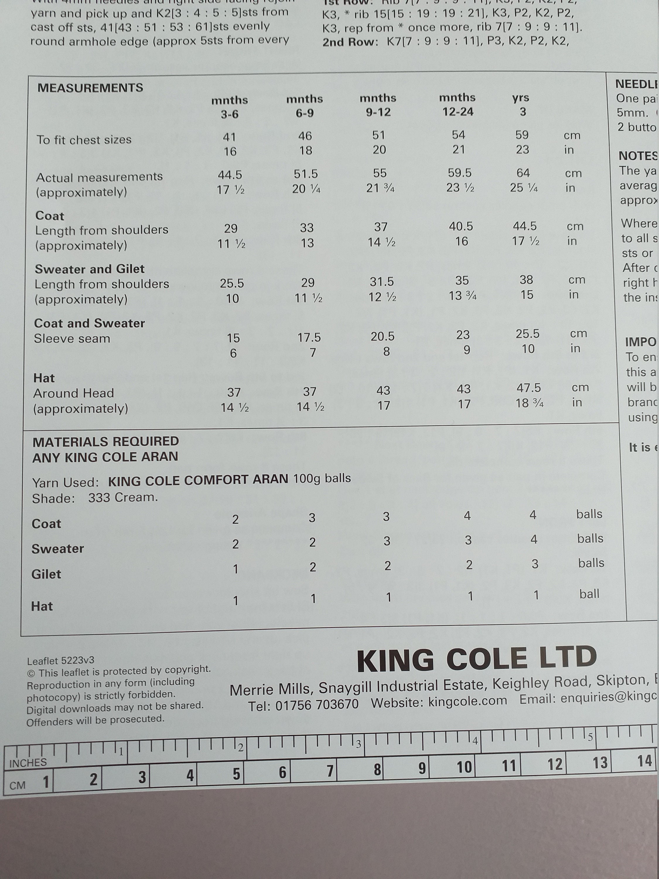 King Cole Aran Pattern 5223 Baby Knitting Patterns Baby - Etsy UK