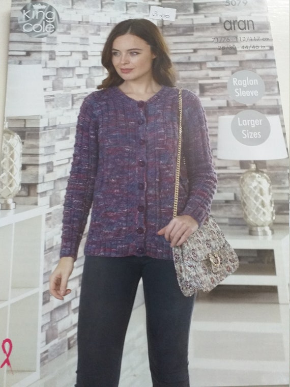 King Cole Knitting Pattern Aran Patterns Adult Knitting | Etsy UK