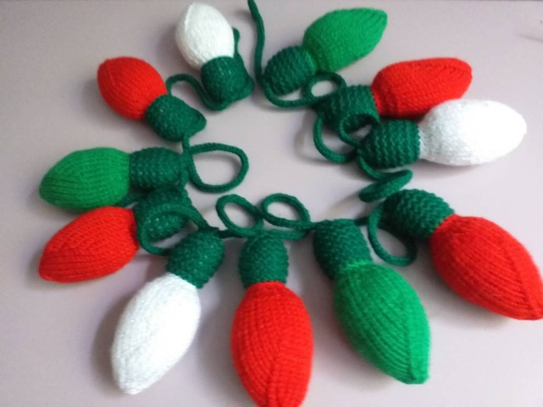 Knitted Fairy Lights , Rainbow Bunting , Xmas Garland , Xmas ...