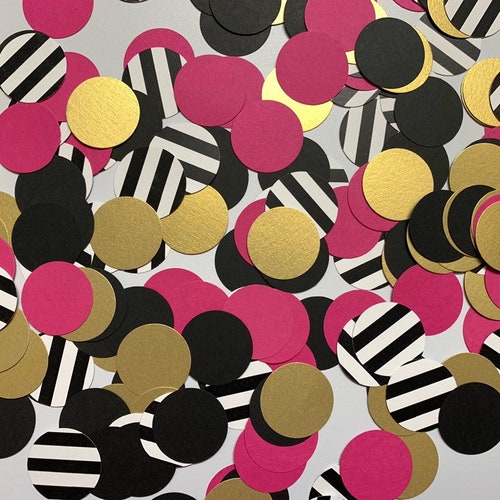 200 Double Sided Kate Spade Confetti/pink Gold Black - Etsy
