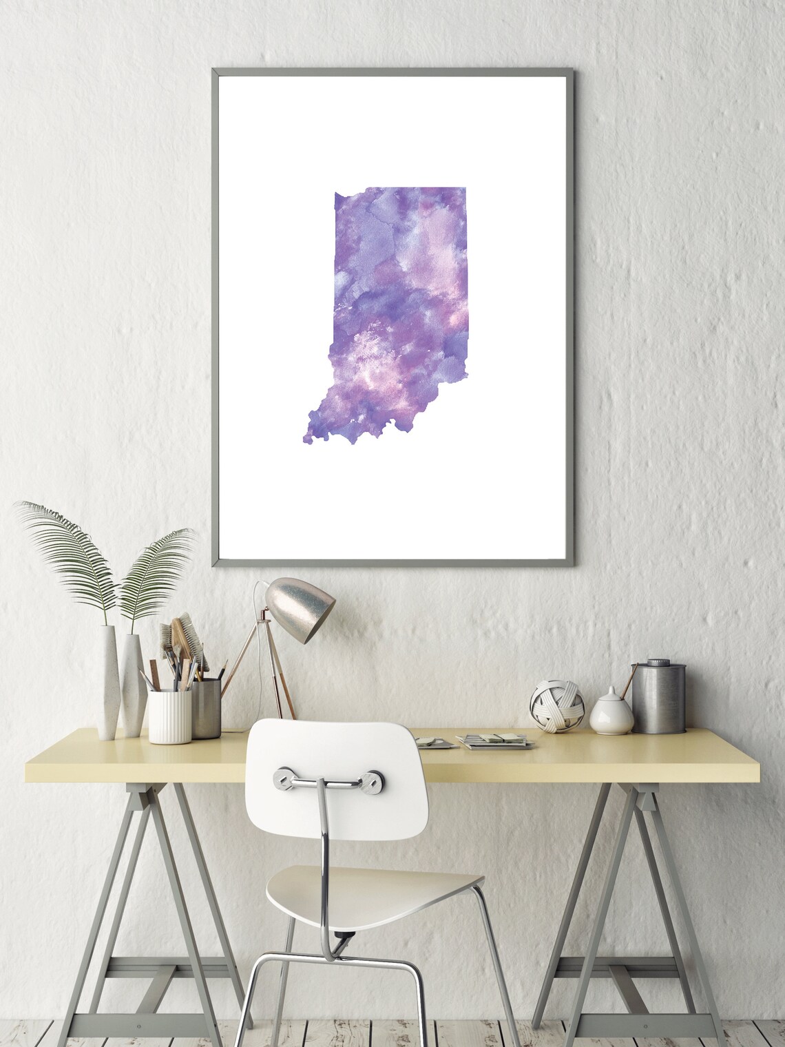 Indiana Art Rustic Decor Watercolor Print - Etsy