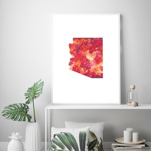 Arizona, Digital Art, Watercolor Map, Grandparent Gifts - Etsy