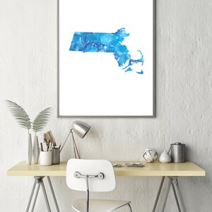Massachusetts Printable Art Map Cape Cod Gift - Etsy