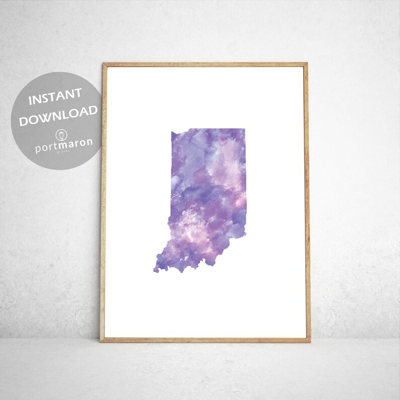Indiana Art Rustic Decor Watercolor Print - Etsy