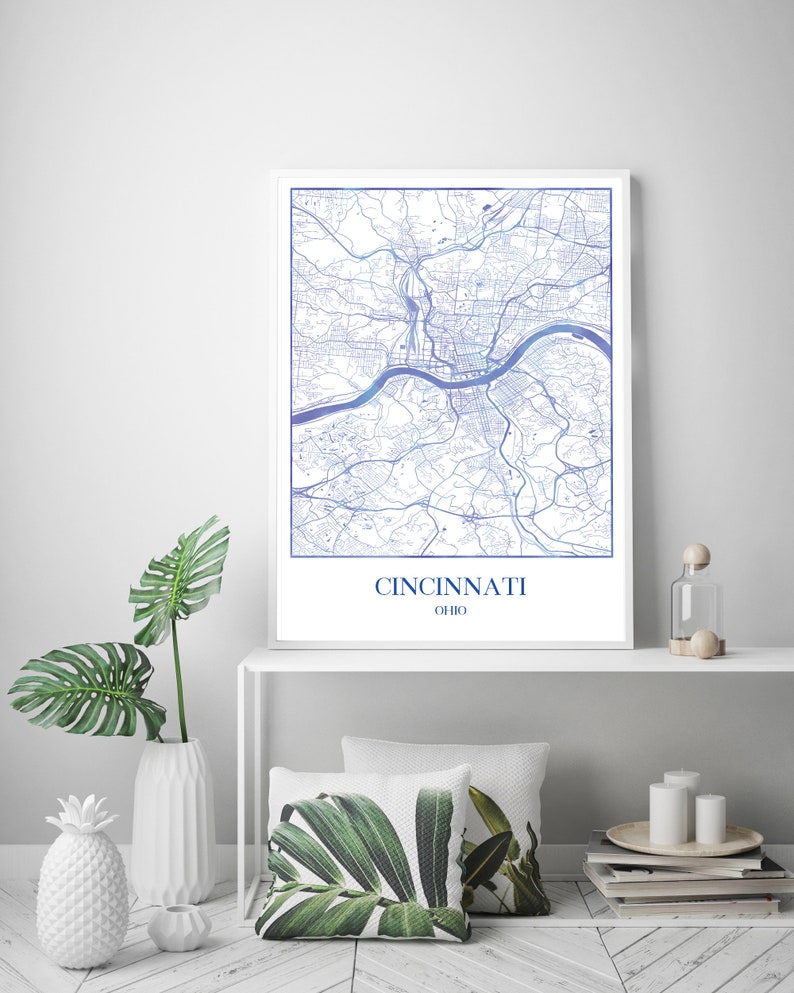 Cincinnati Ohio Map Poster Personalized Gifts - Etsy
