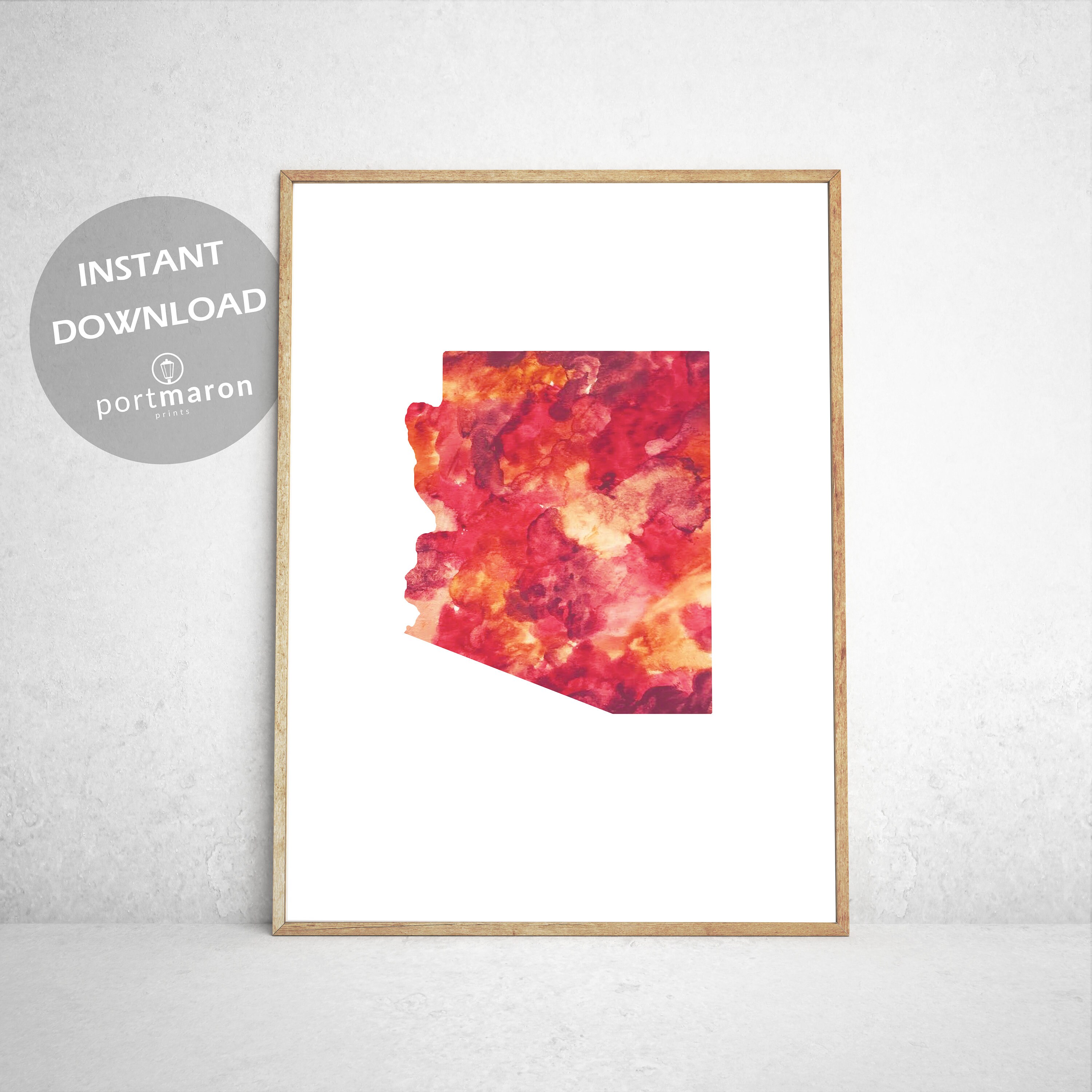 Arizona, Digital Art, Watercolor Map, Grandparent Gifts - Etsy
