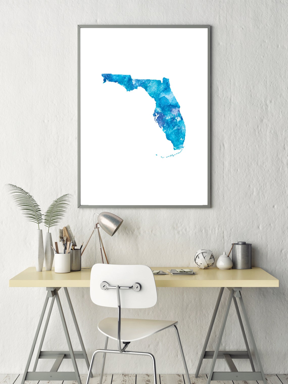 Florida State Outline, Printable Poster, Gainesville FL, Watercolor Map ...