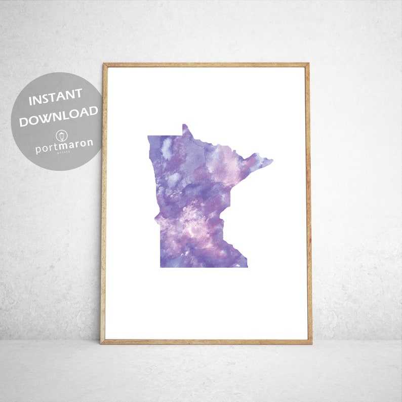Minnesota Wall Art Map Mothers Day Gift - Etsy