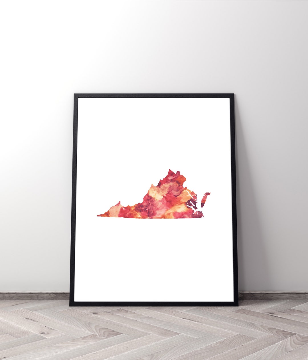 Virginia State Map, Printable Wall Art, Watercolor Print, UVA, Virginia ...