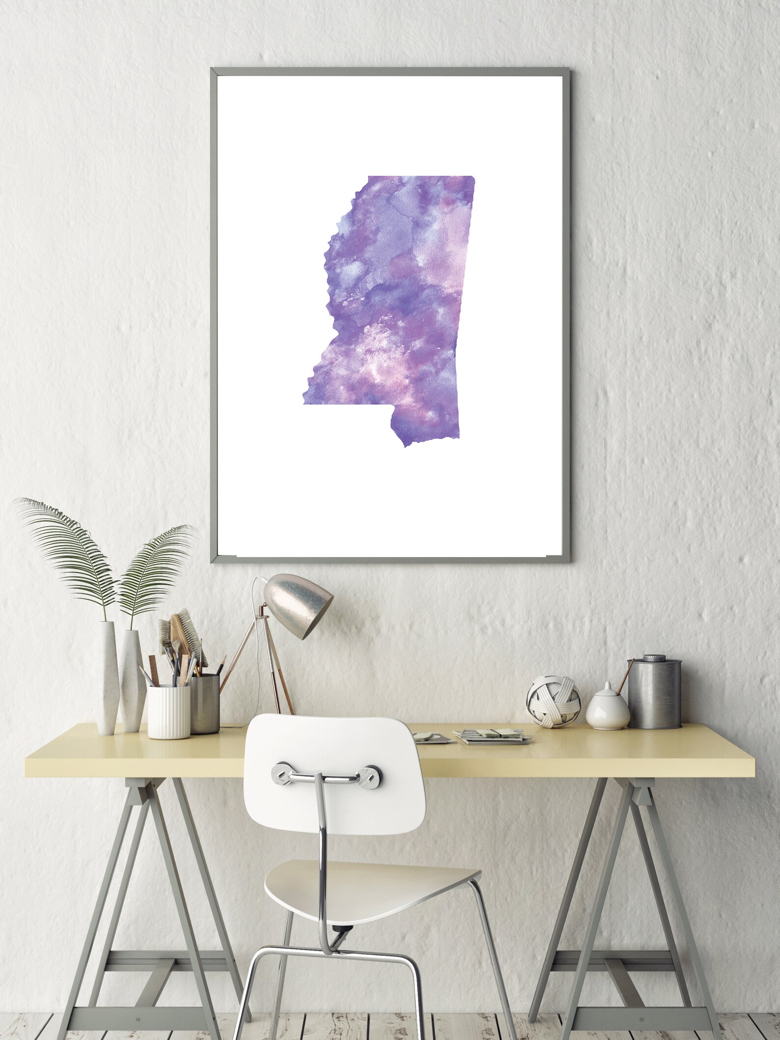 Mississippi Map Watercolor Print Digital - Etsy