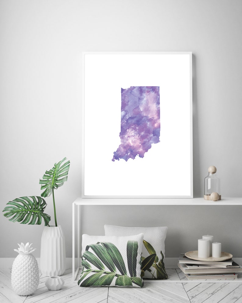 Indiana Art Rustic Decor Watercolor Print - Etsy