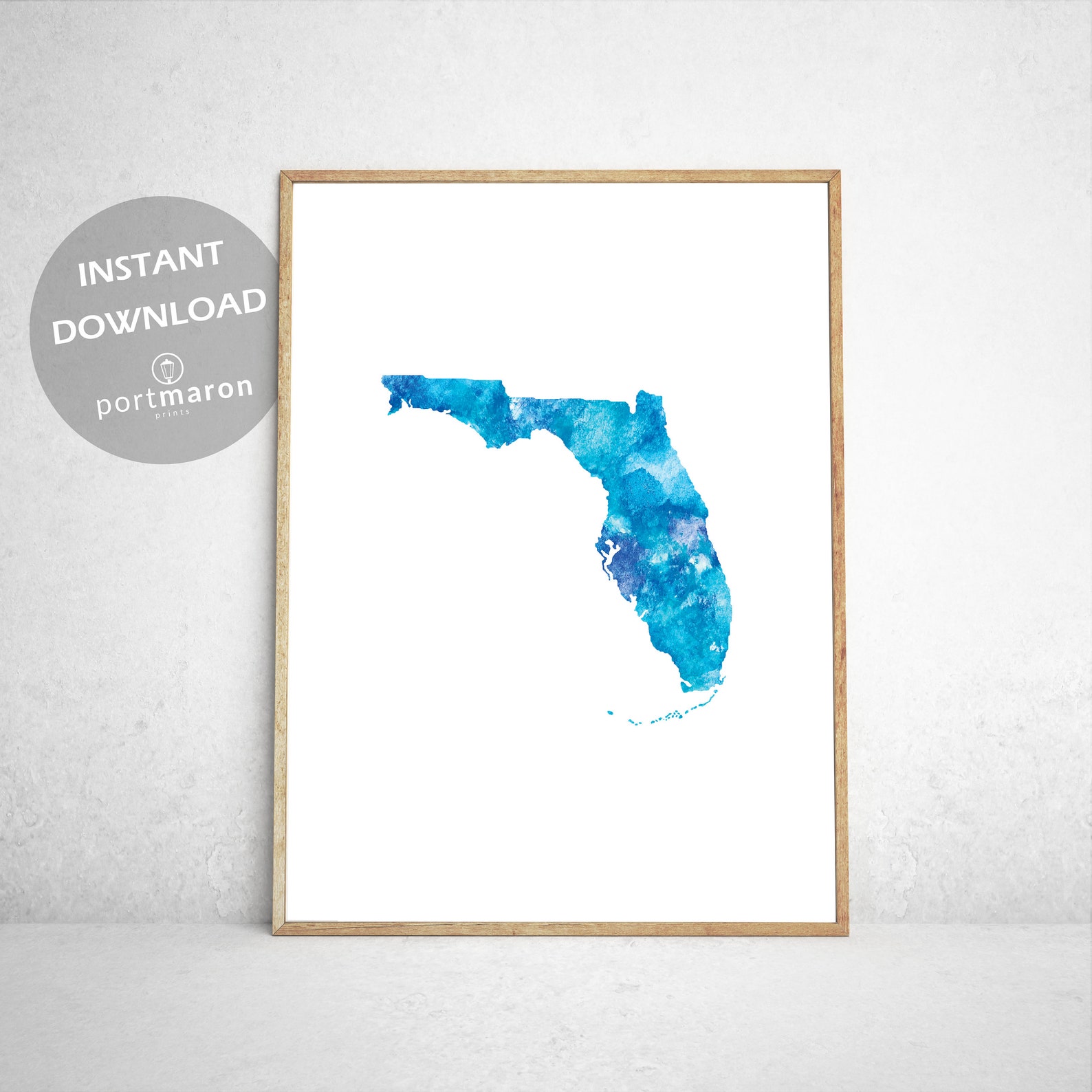 Florida State Outline, Printable Poster, Gainesville FL, Watercolor Map ...