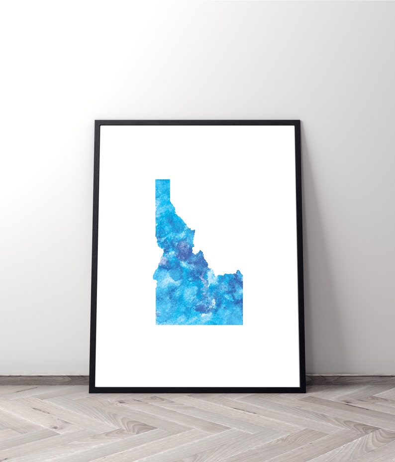 Idaho Bedroom Art Watercolor Custom Map - Etsy