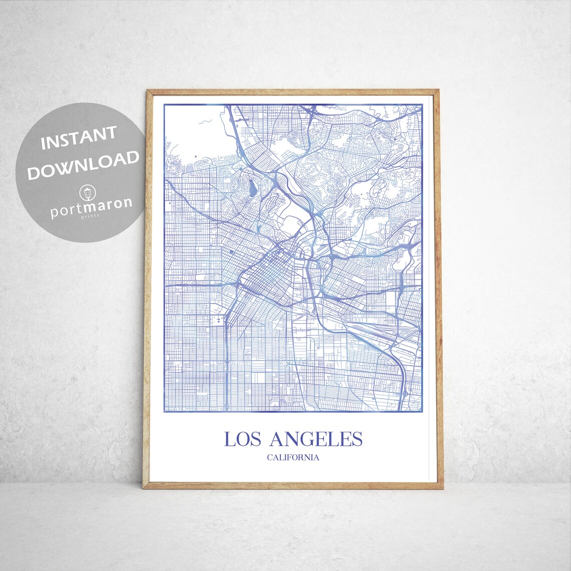 Los Angeles California City Map Poster LA Download - Etsy